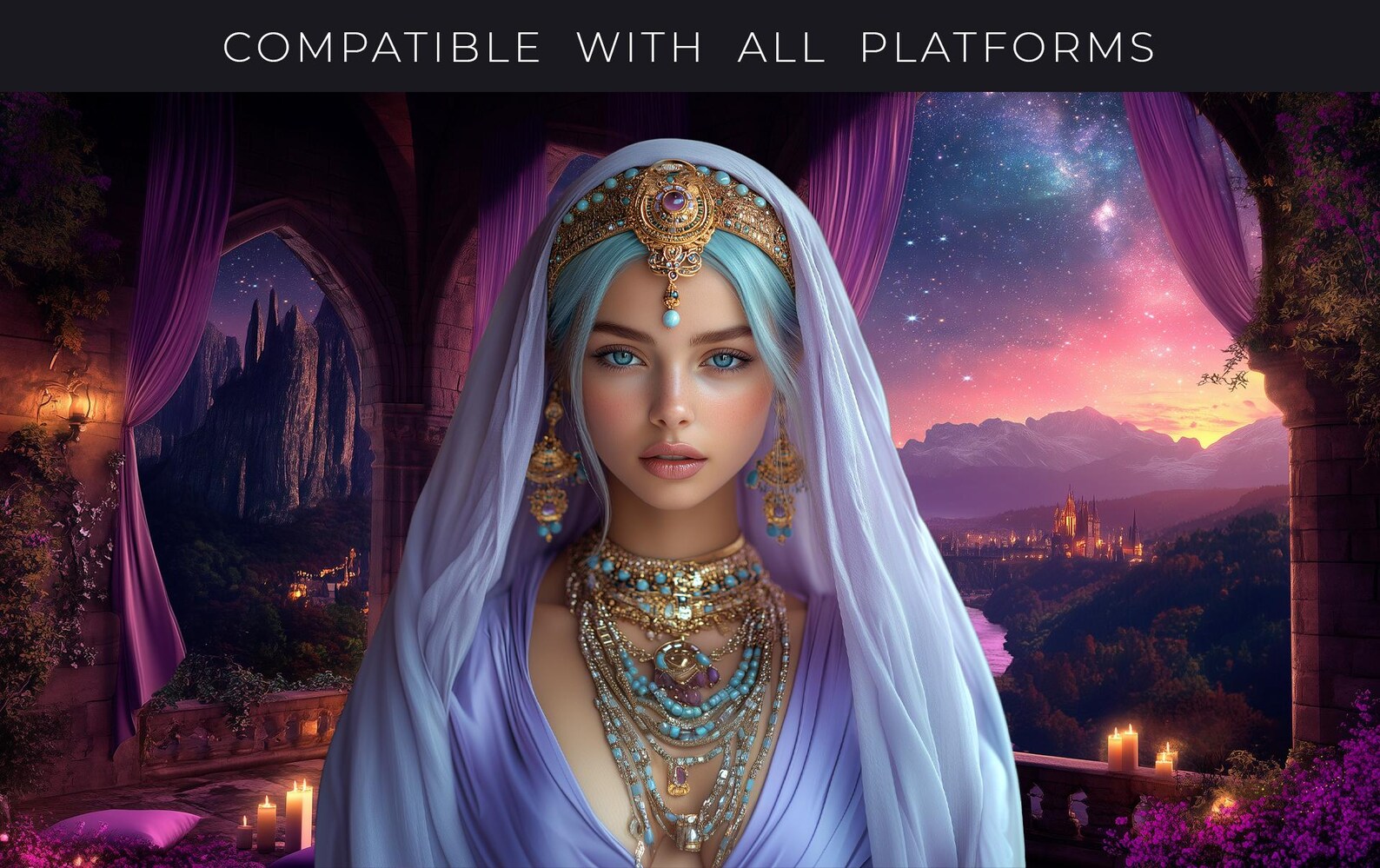 Animated Background, Arabian Night, Enchanted Balcony, Magical Evening ...