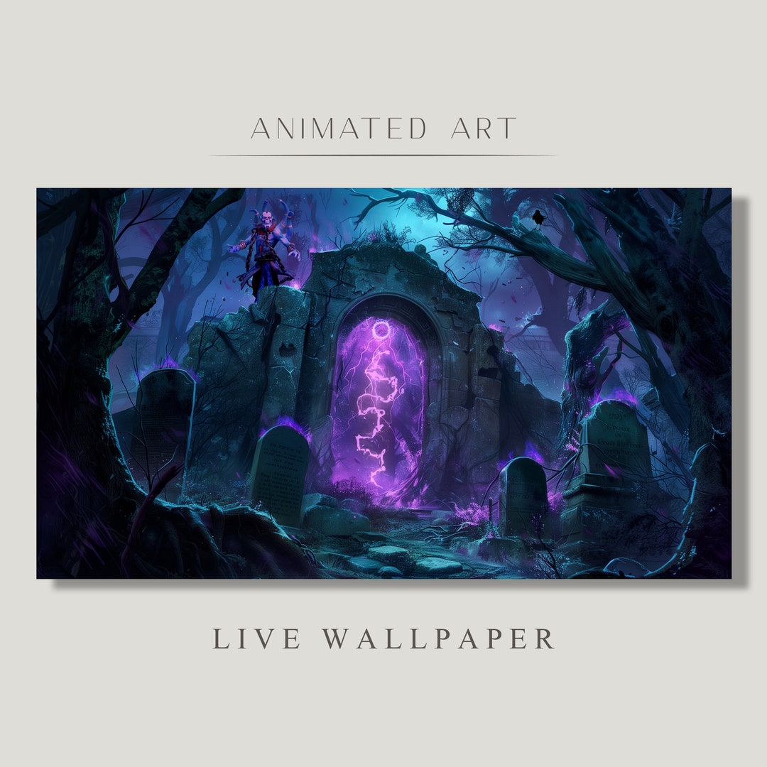 Animated Background, Crypt Entrance, Twisted Forest, Sinister Purple ...