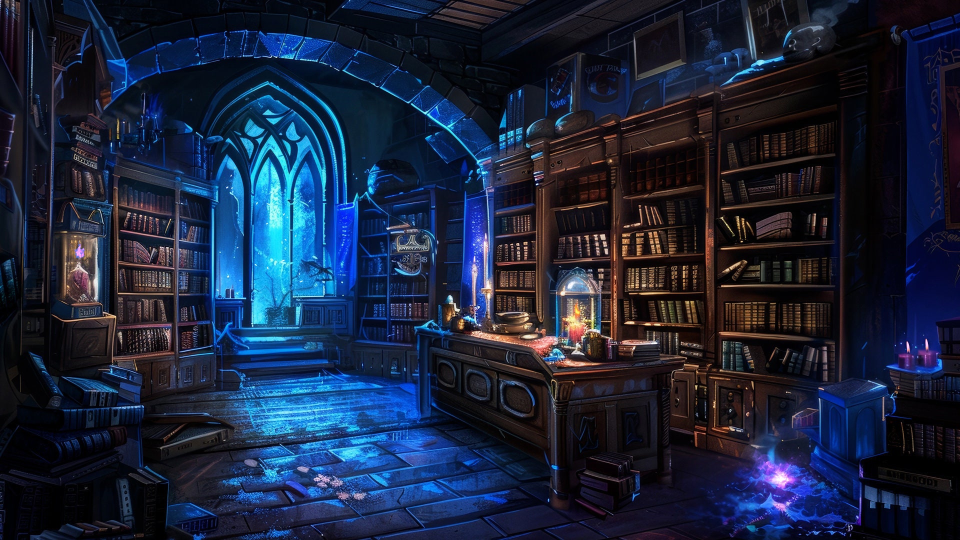 Animated Background, Magic Library, Magic Room, Enchanted Archives ...