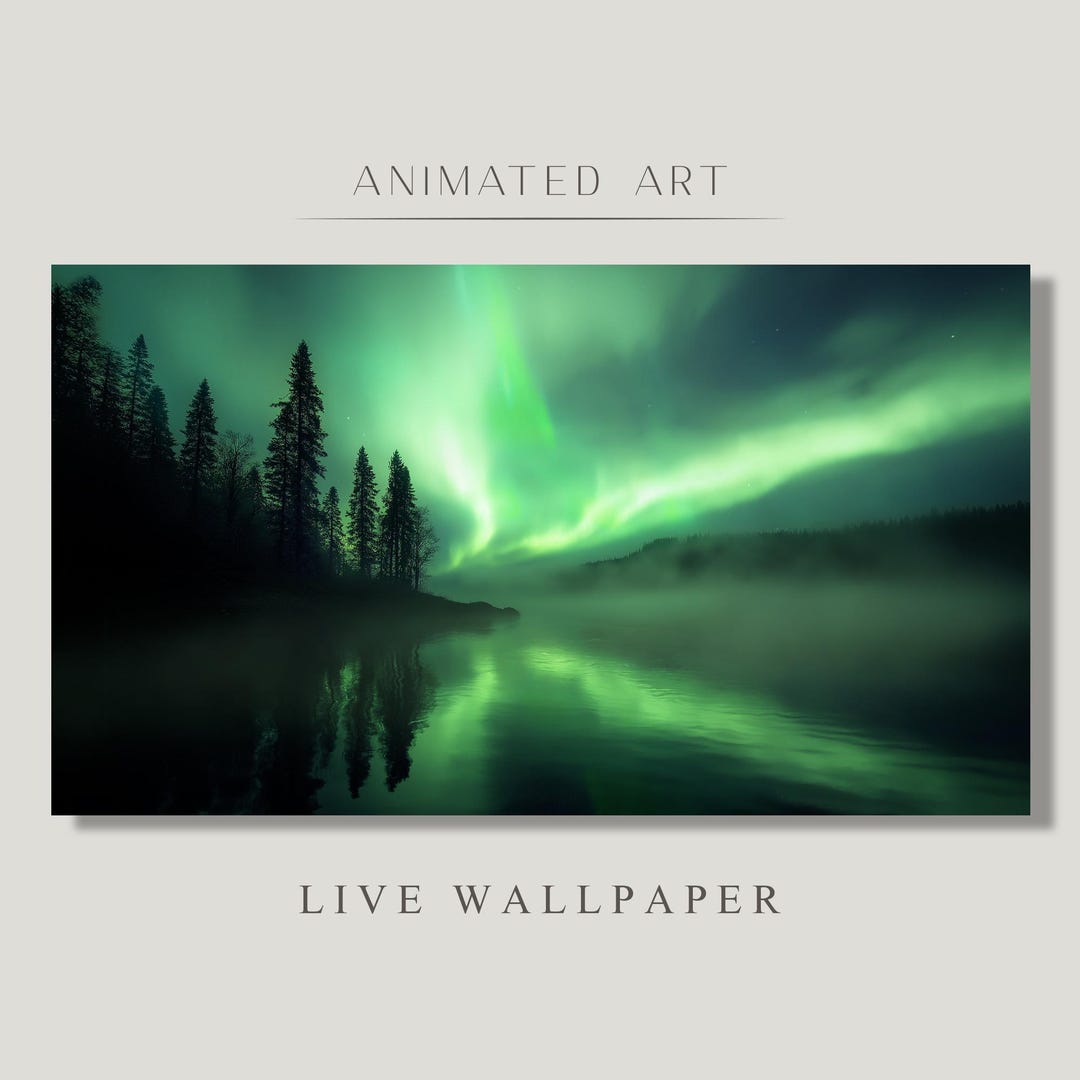 Animated Background, Aurora Borealis, Mystic River, Northern Reflection, Lake of Dreams, Lost ...