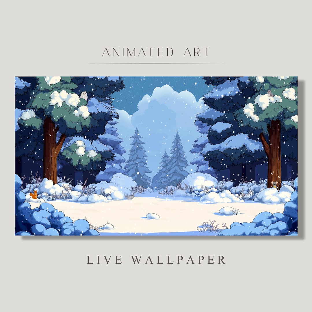 Animated Background, Cute Snowy Animals, Winter Wonderland, Peaceful ...