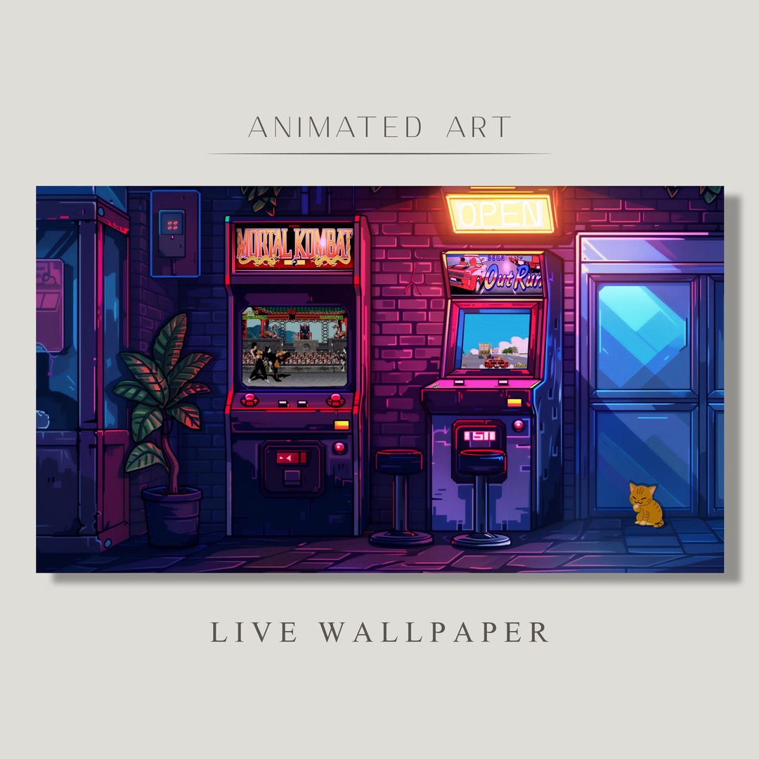 Animated Background, 90s Arcade Game Machine, Retro Games, 80's ...