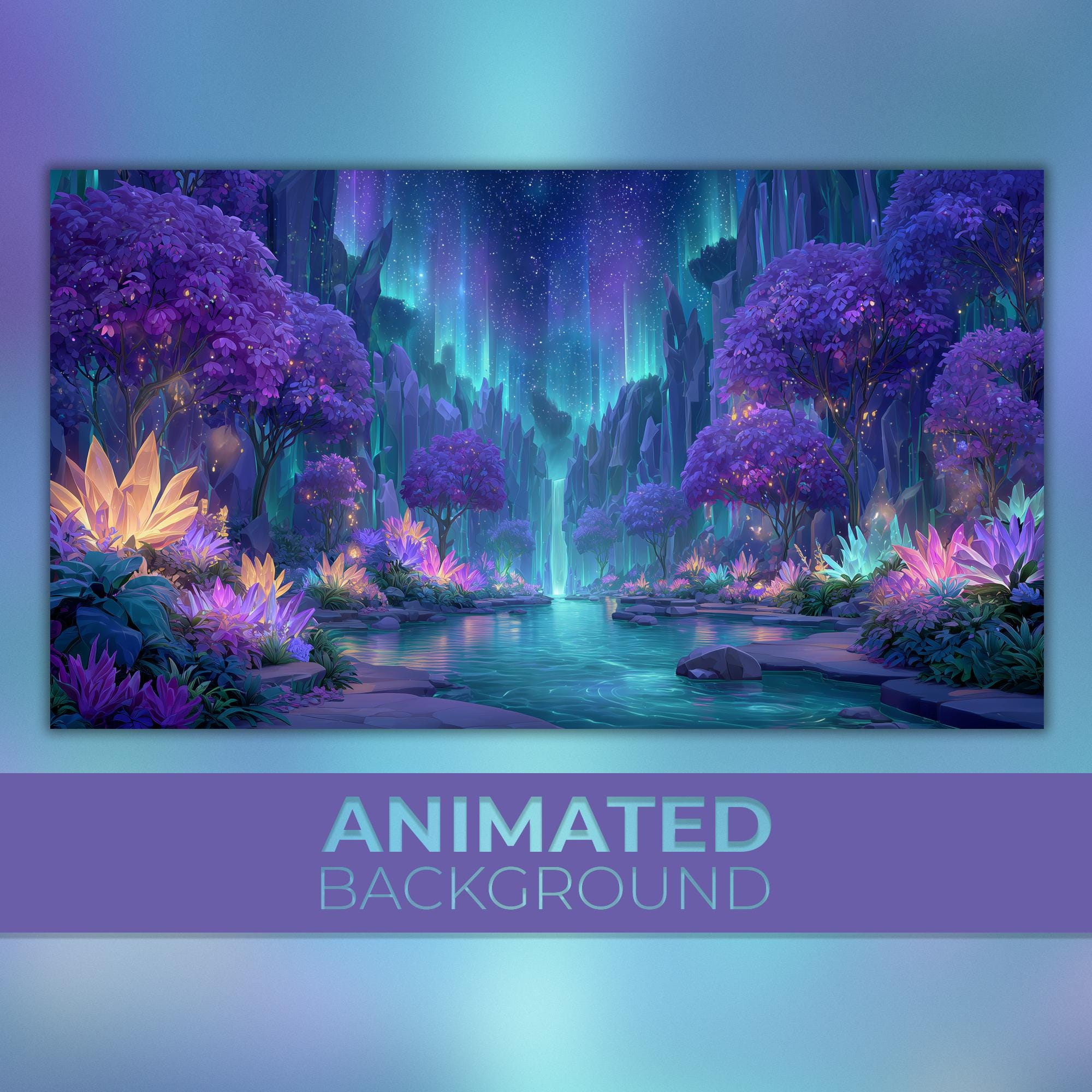 Animated Background, Crystal Canyon, Starlit Grove, Aurora Forest ...
