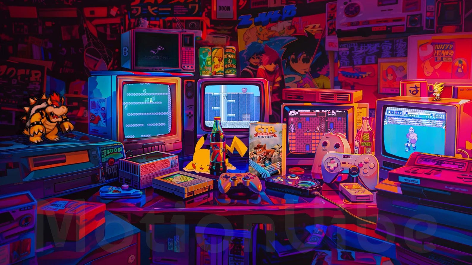 Animated Background, Game Set, Retro Gaming Vibes, Game Backgrounds, 8 ...