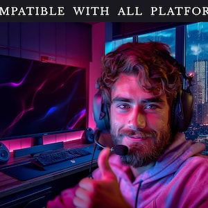 Animated Background, Home Studio Streamer, Neon Stream Room, Night City ...