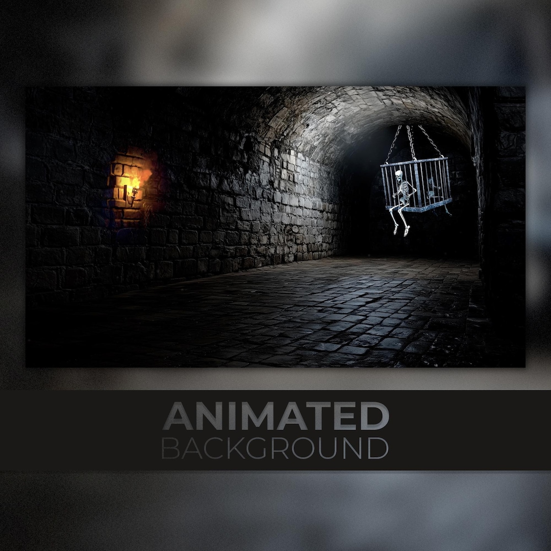 Animated Background, Medieval Prison, Dungeon in Castle, Skeleton Cage ...