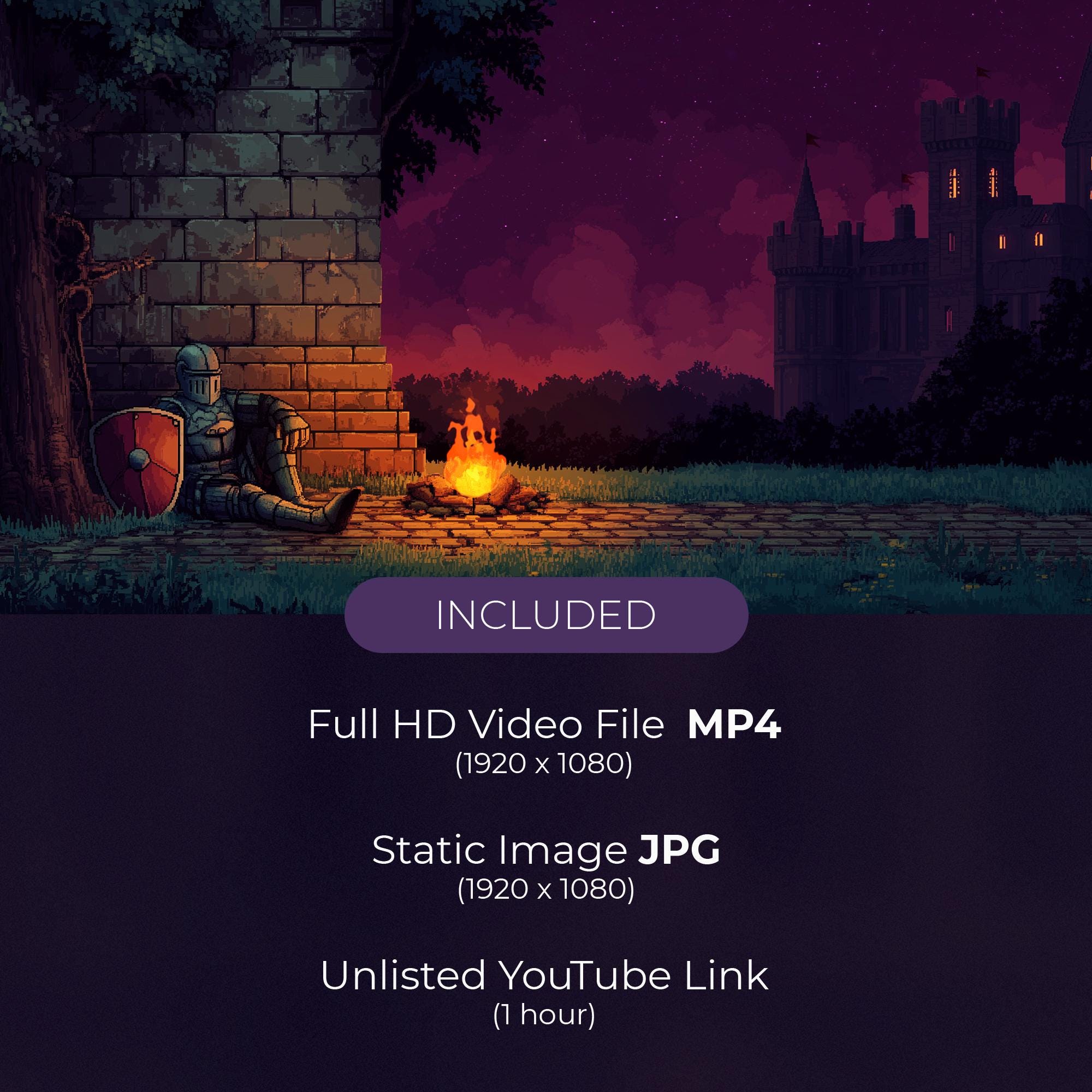 Animated Background, Medieval Knight, Campfire Watch, Pixel Castle ...