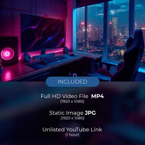 Animated Background, Home Studio Streamer, Neon Stream Room, Night City ...