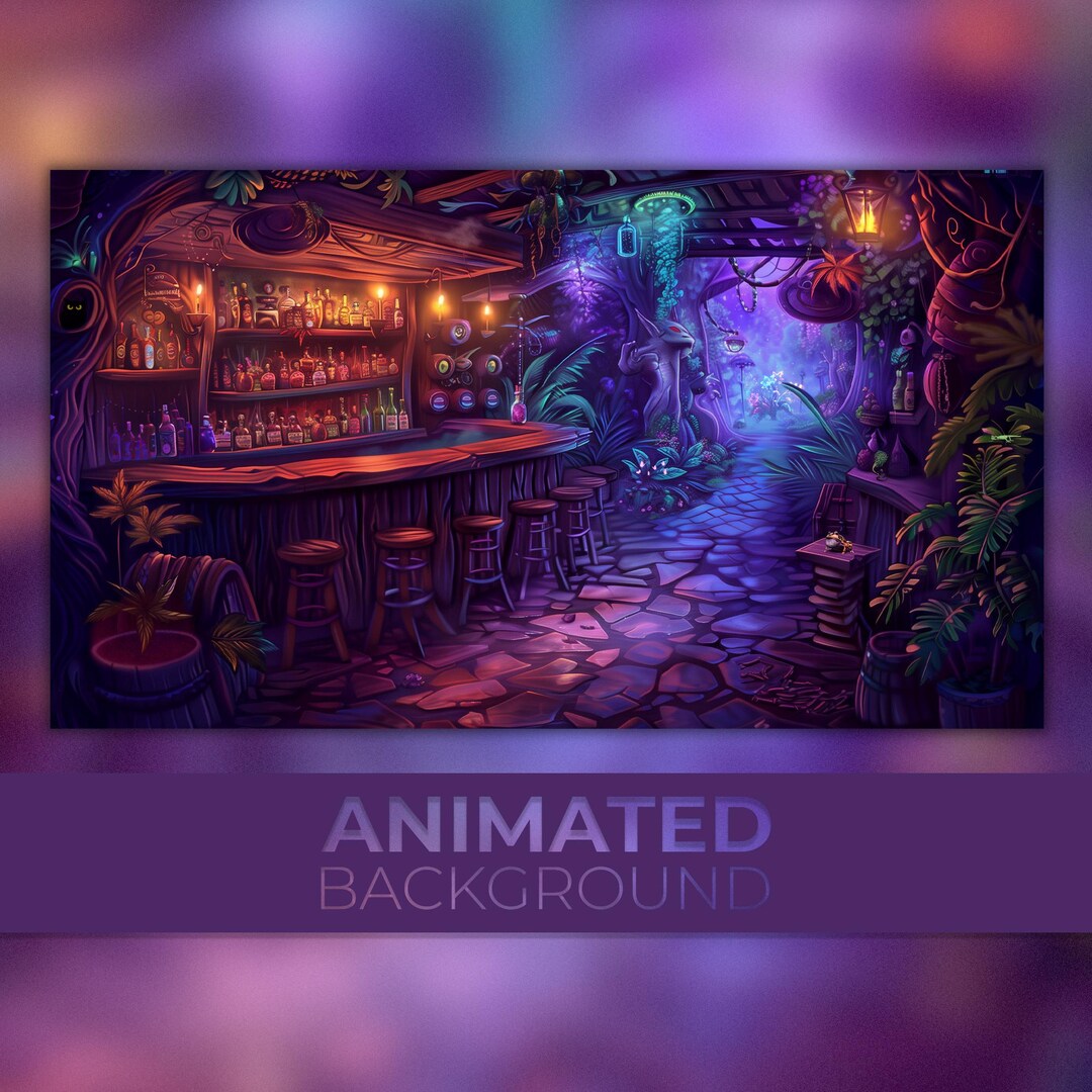 Animated Background, Elven Tavern, Mystic Potions Bar, Forest Lights ...
