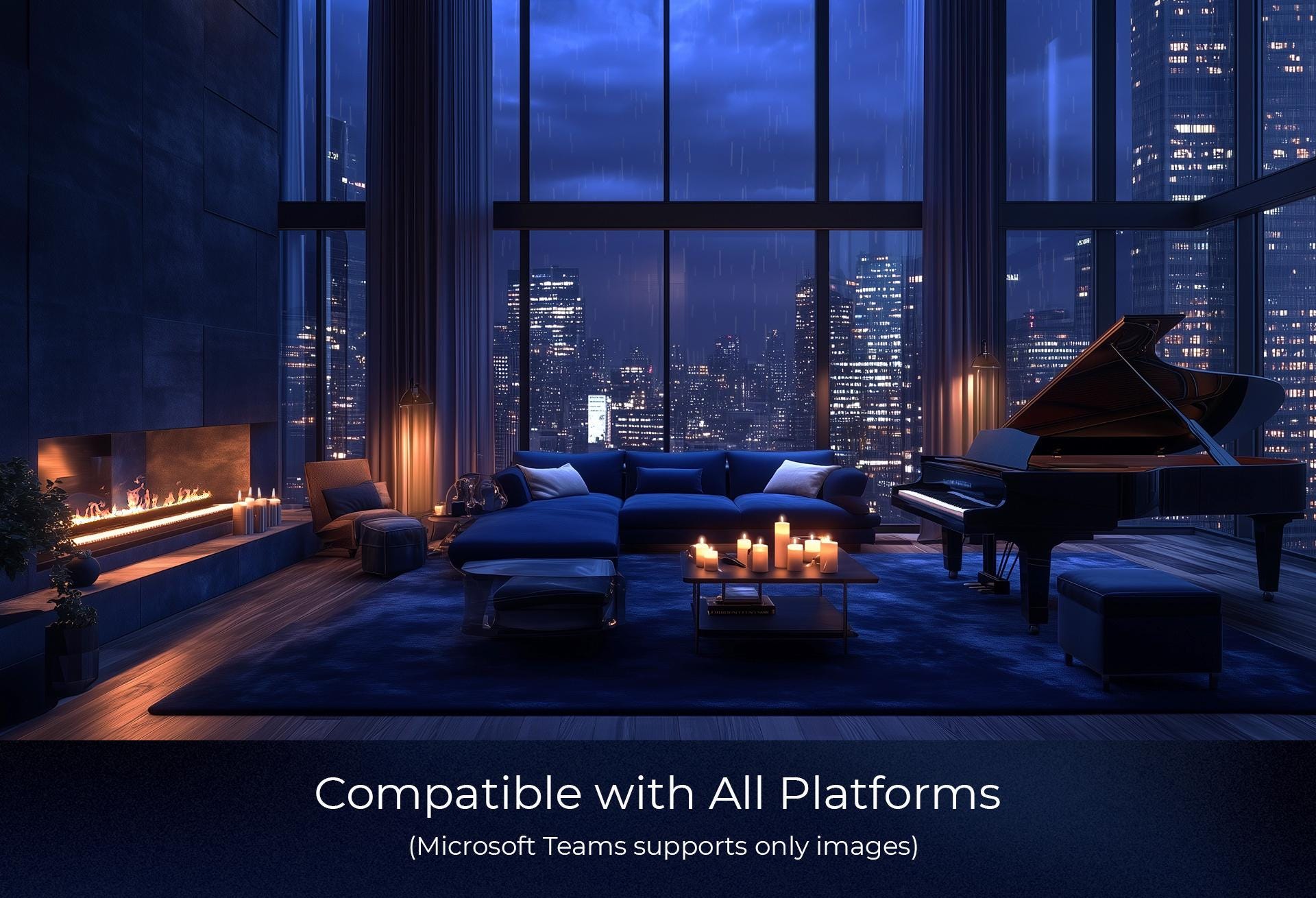 Animated Background, Modern Loft, Luxury Penthouse, Rainy Night, Cozy ...