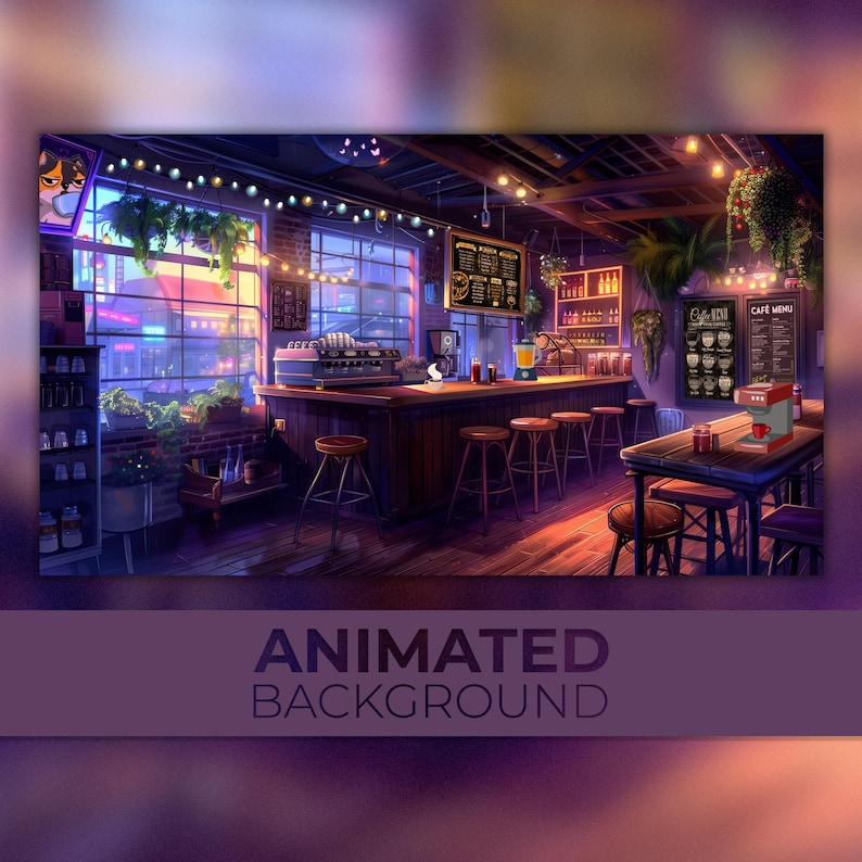 Animated Background, Coffee House, Café Night Bash, Café Celebration ...