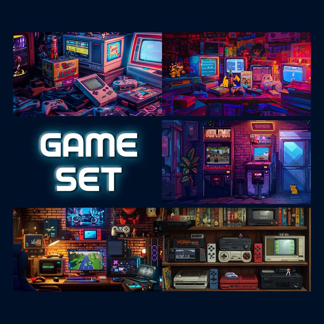 Animated Background, Game Set, Retro Gaming Vibes, Game Backgrounds, 8 ...