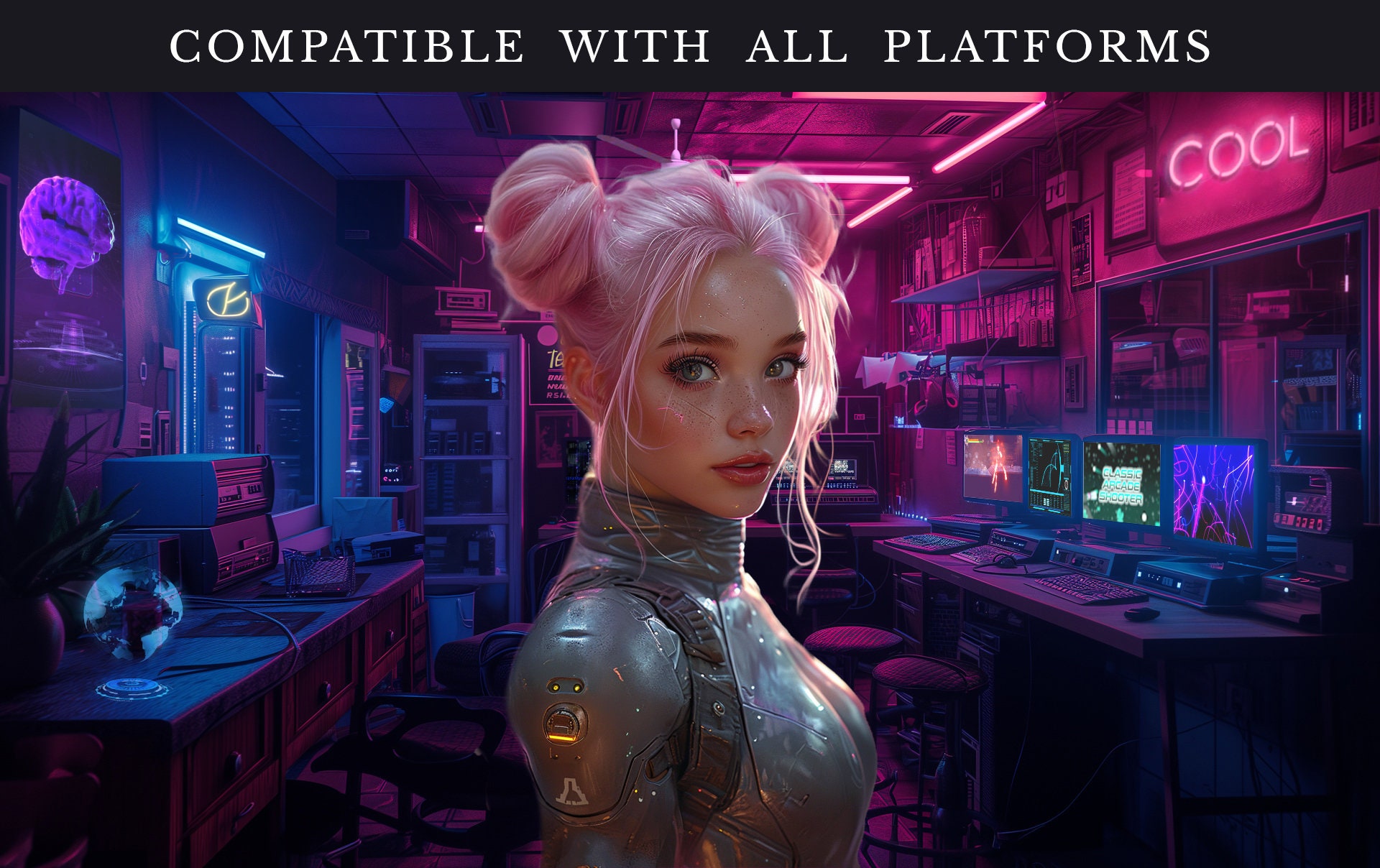 Animated Background, Cyberpunk Set, Future City, Neon Room, Cyberpunk ...