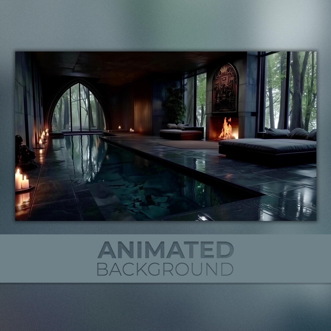 Animated Background, Gothic Spa, Luxury Pool, Midnight Relaxation ...