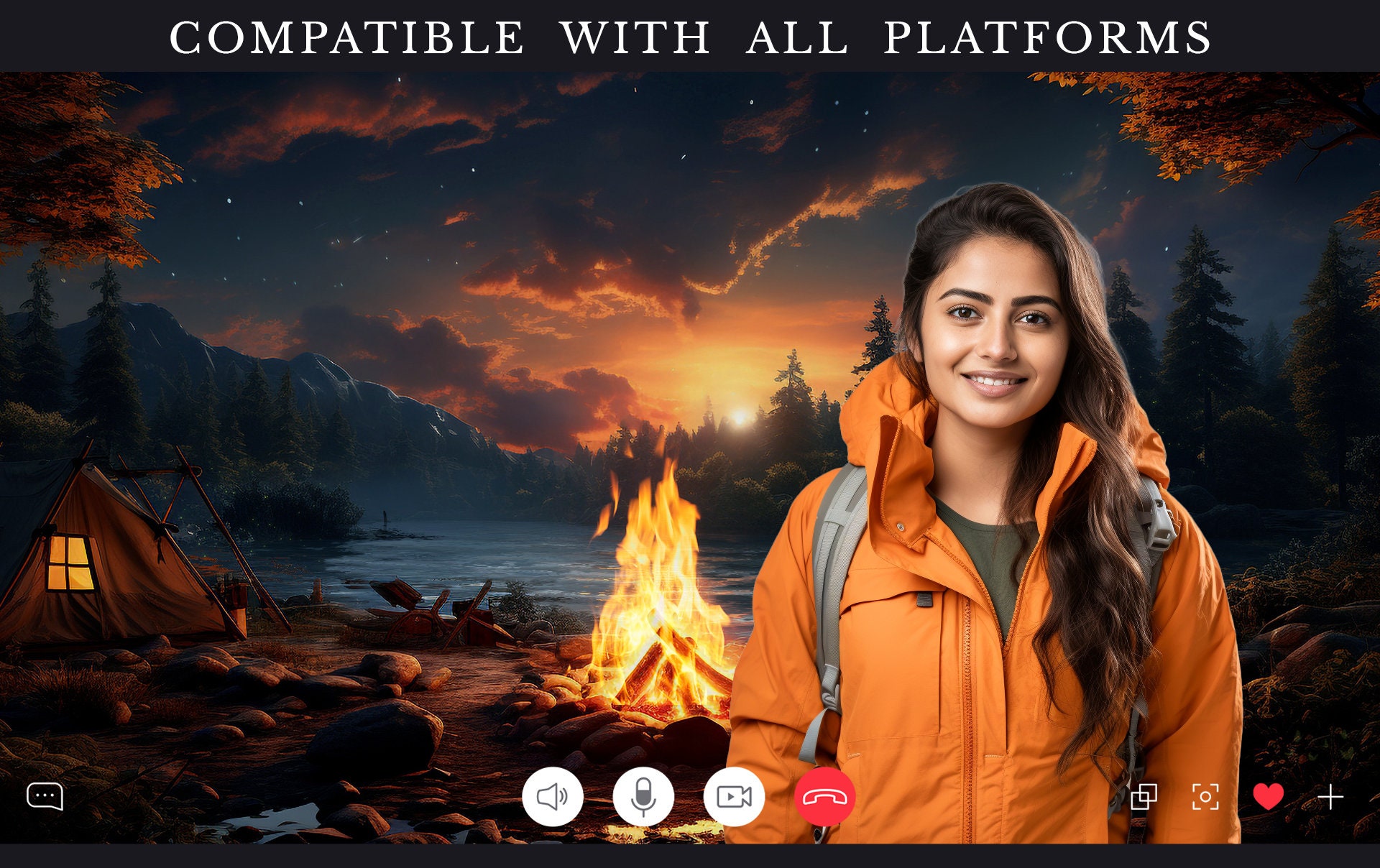 Animated Background, Camping in Forest, Campfire in the Woods, Fire Animation, Lakeside Bonfire ...