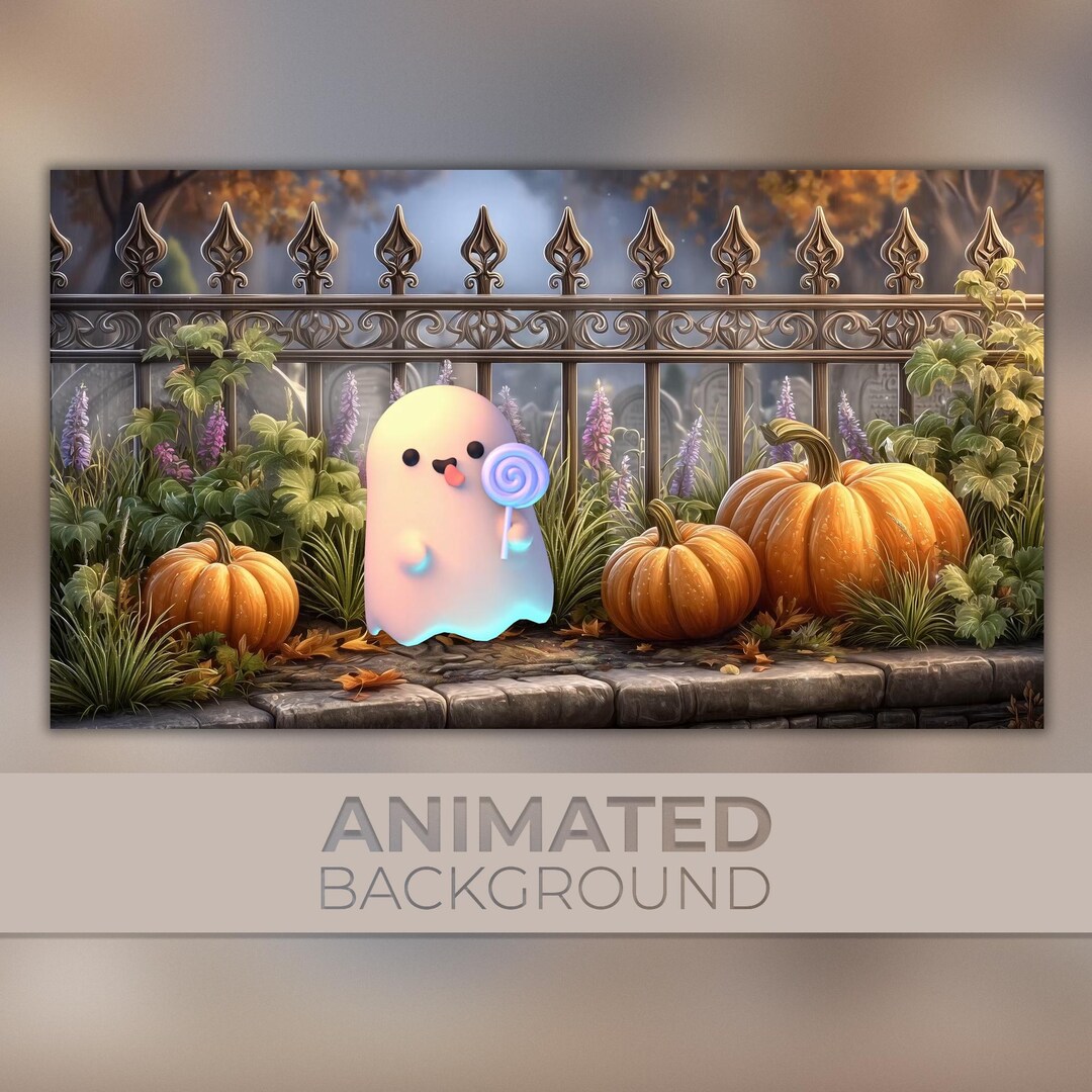 Animated Background, Cute Creepy Graveyard, Ghost Lollipop, Spooky ...