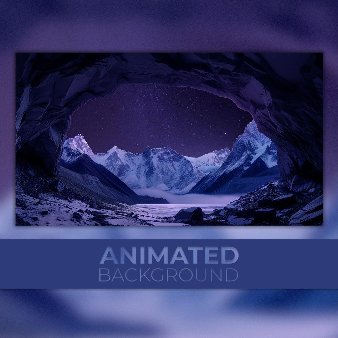 Animated Galactic Sky Background, Nebula Sky Twitch Overlay, Mountain ...