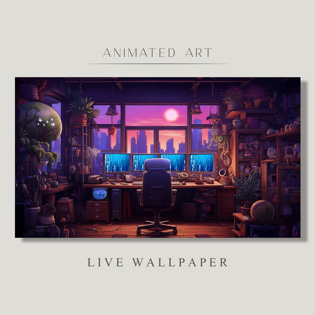 Animated Background, Gaming Room, PC Room, Gamer Room, Workstaion ...