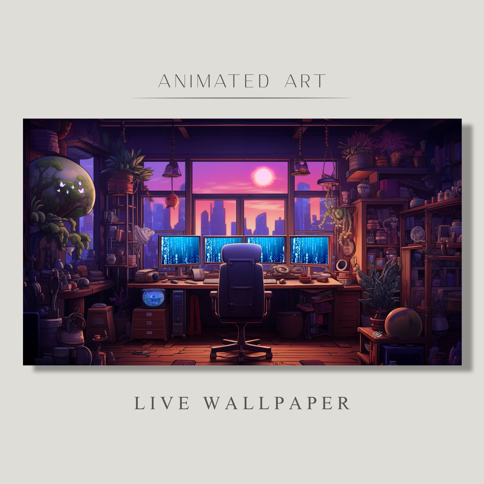 Animated Background, Gaming Room, PC Room, Gamer Room, Workstaion ...