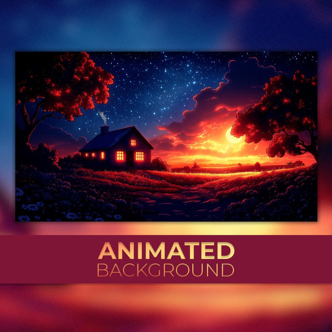 Animated Background, Redneck House, Red Leaf Evening, Blazing Sky ...