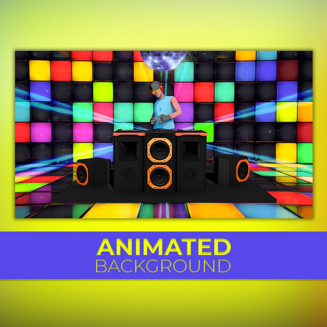 Animated Background, Disco Stage Floor, Neon DJ Party, Retro Club Vibes ...
