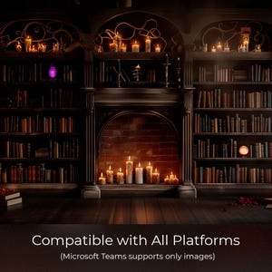 Animated Background, Witch Library, Gothic Room, Fire of Knowledge ...