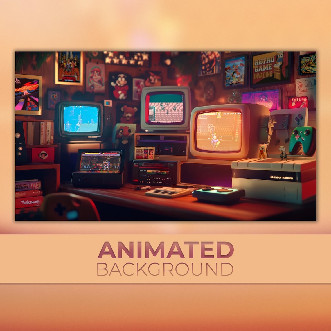 Animated Background, Cartridge Room, Console Mania, Pixel Basement ...