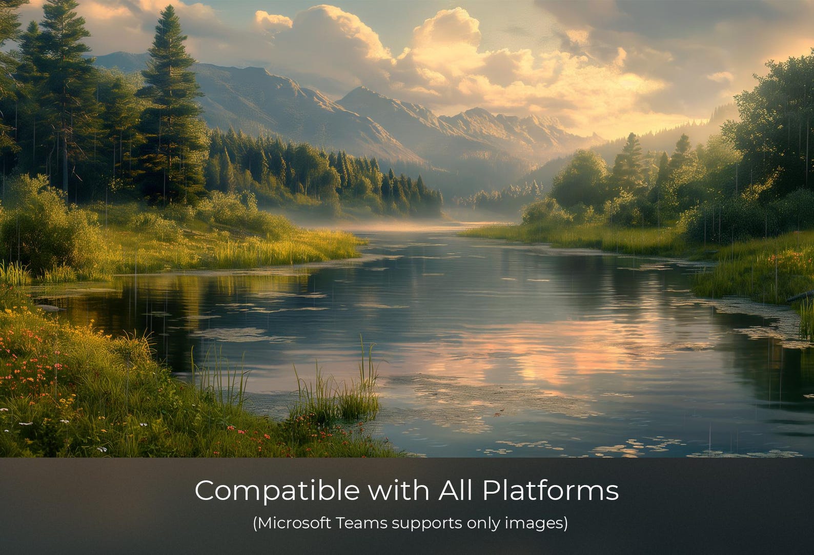 Animated Background, Rainy River Valley, Mountain Sunset, Tranquil ...