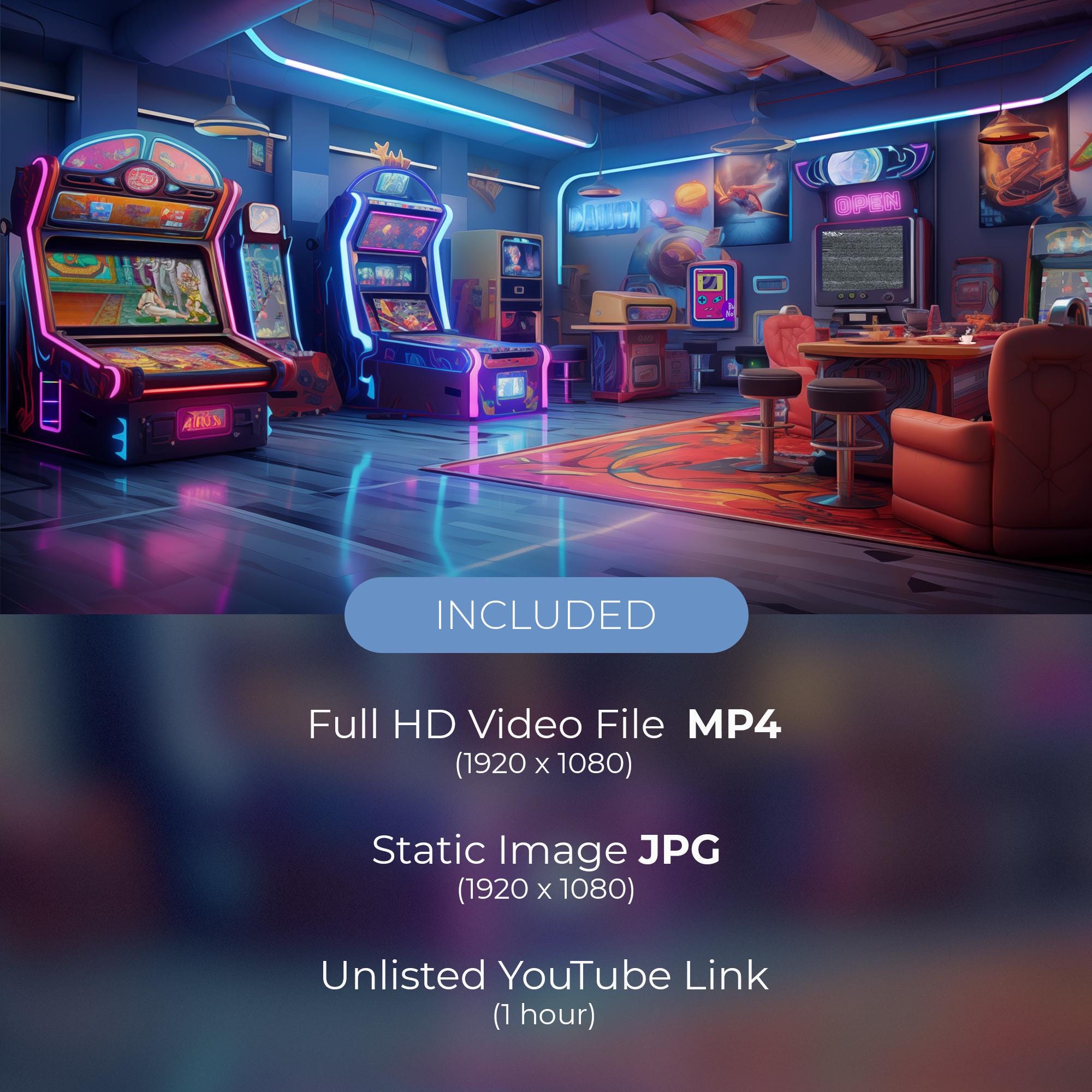 Animated Background, Retro Arcade Room, Game Arcade Hall, 90s Game Room ...