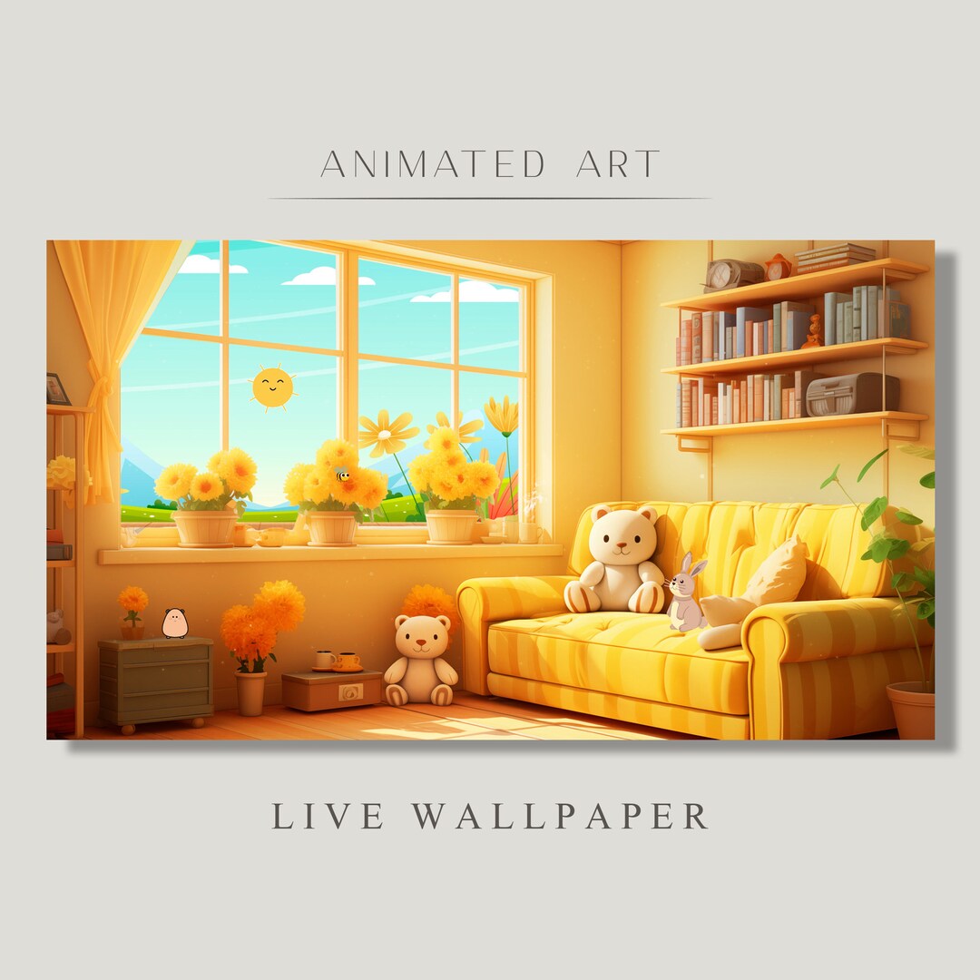 Animated Background, Kawaii Yellow Room, Cute Kawaii Room, Sun Room ...