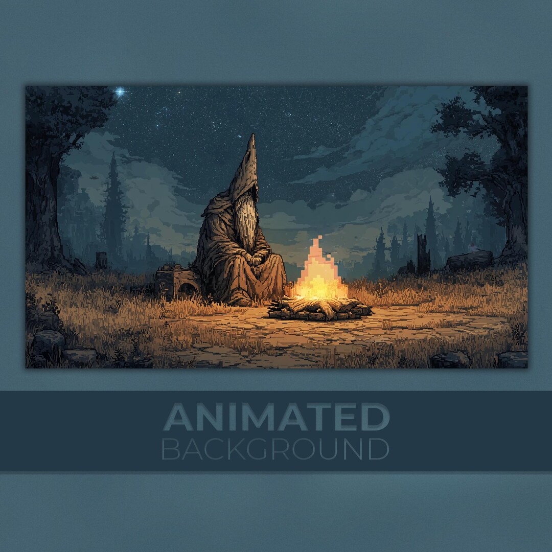 Animated Background, Medieval Old Wizard, Silent Firelight, Forgotten ...