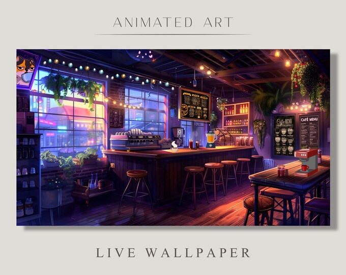 Teams Virtual Background Coffee Shop Modern Coffee Shop Zoom Background ...