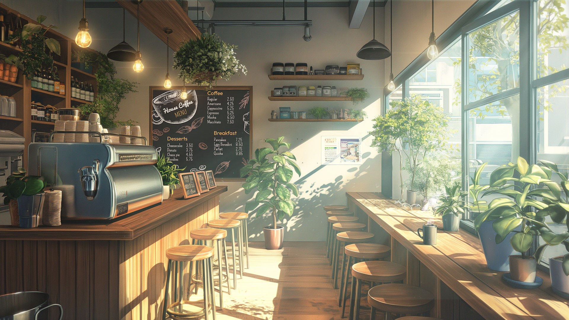 Animated Background, Warm and Inviting Cafe, Coffee Shop, Little Cafe ...