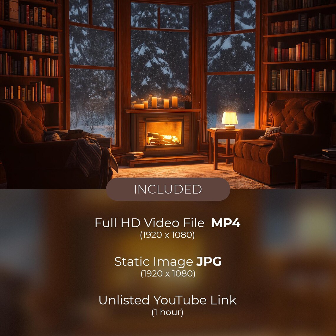 Animated Background, Cozy Winter Library, Warm Reads, Fireside Chats ...