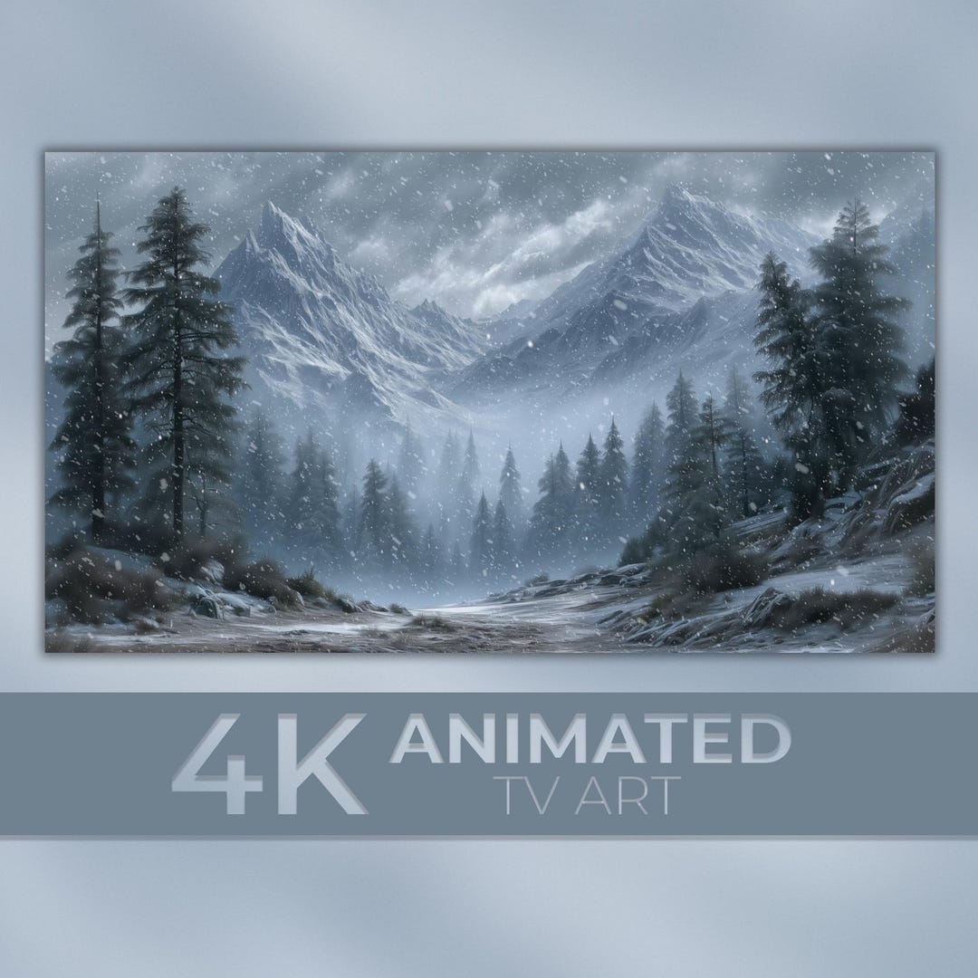 4K Animated TV Art, Blizzard Valley, Silent Storm, Frozen Tempest ...