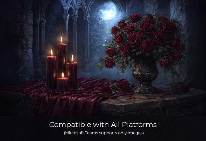 Animated Background, Midnight Roses, Candlelit Love, Flickering Hearts ...