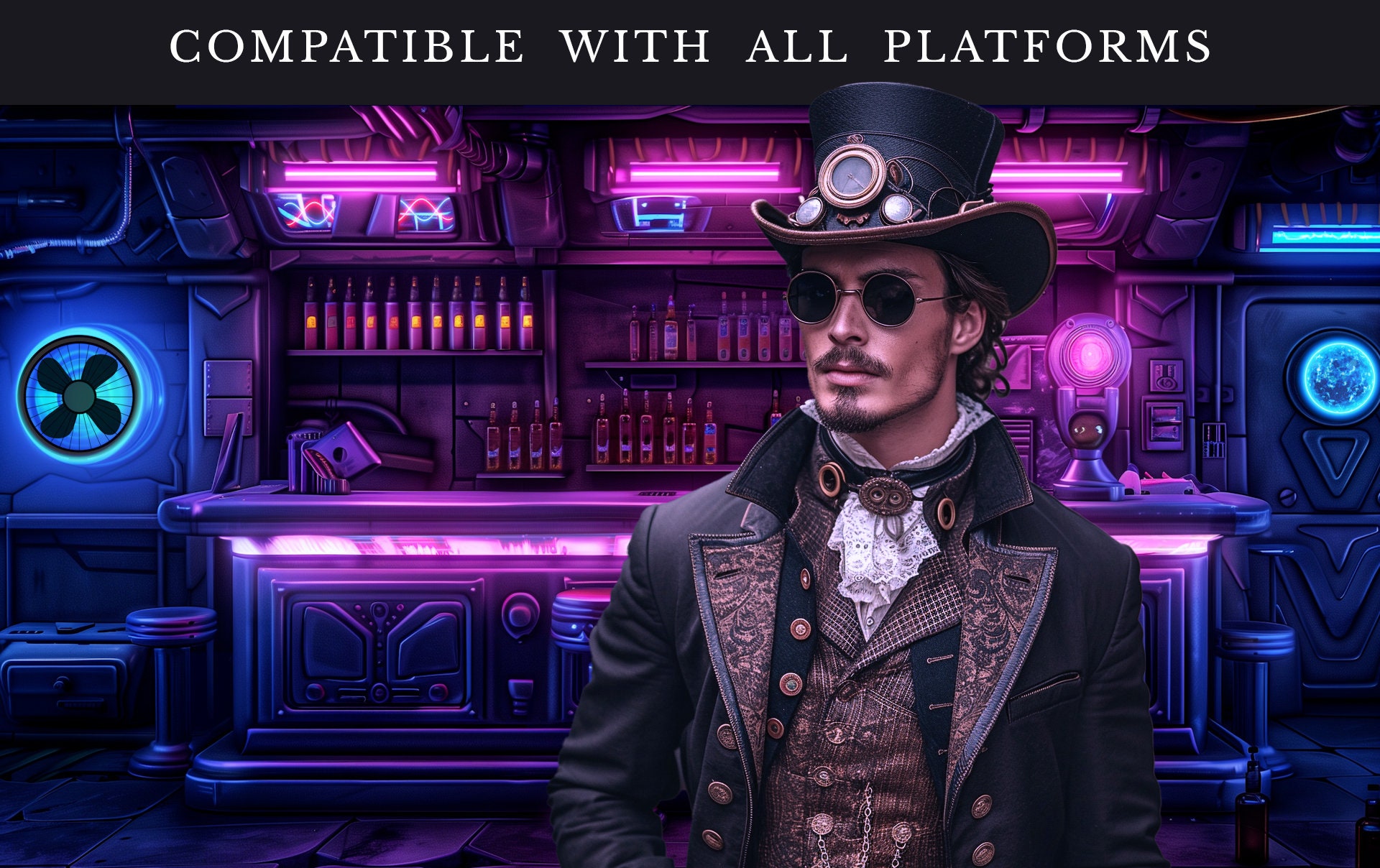 Animated Background, Steampunk Bar, Cyberpunk Bar, Neon Bar, Disco Bar ...