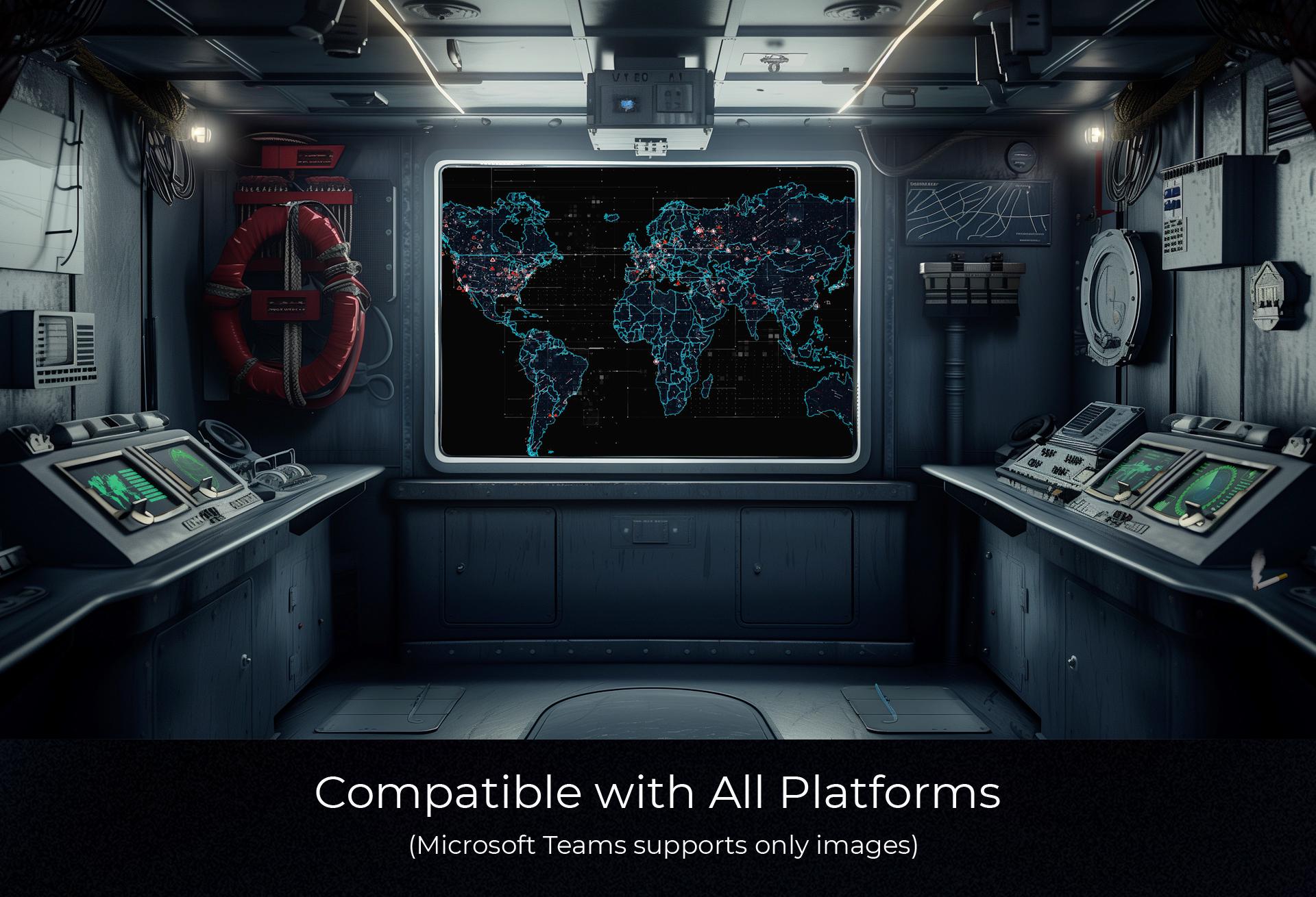 Animated Background, Submarine Command Center, War Room Map, Global ...