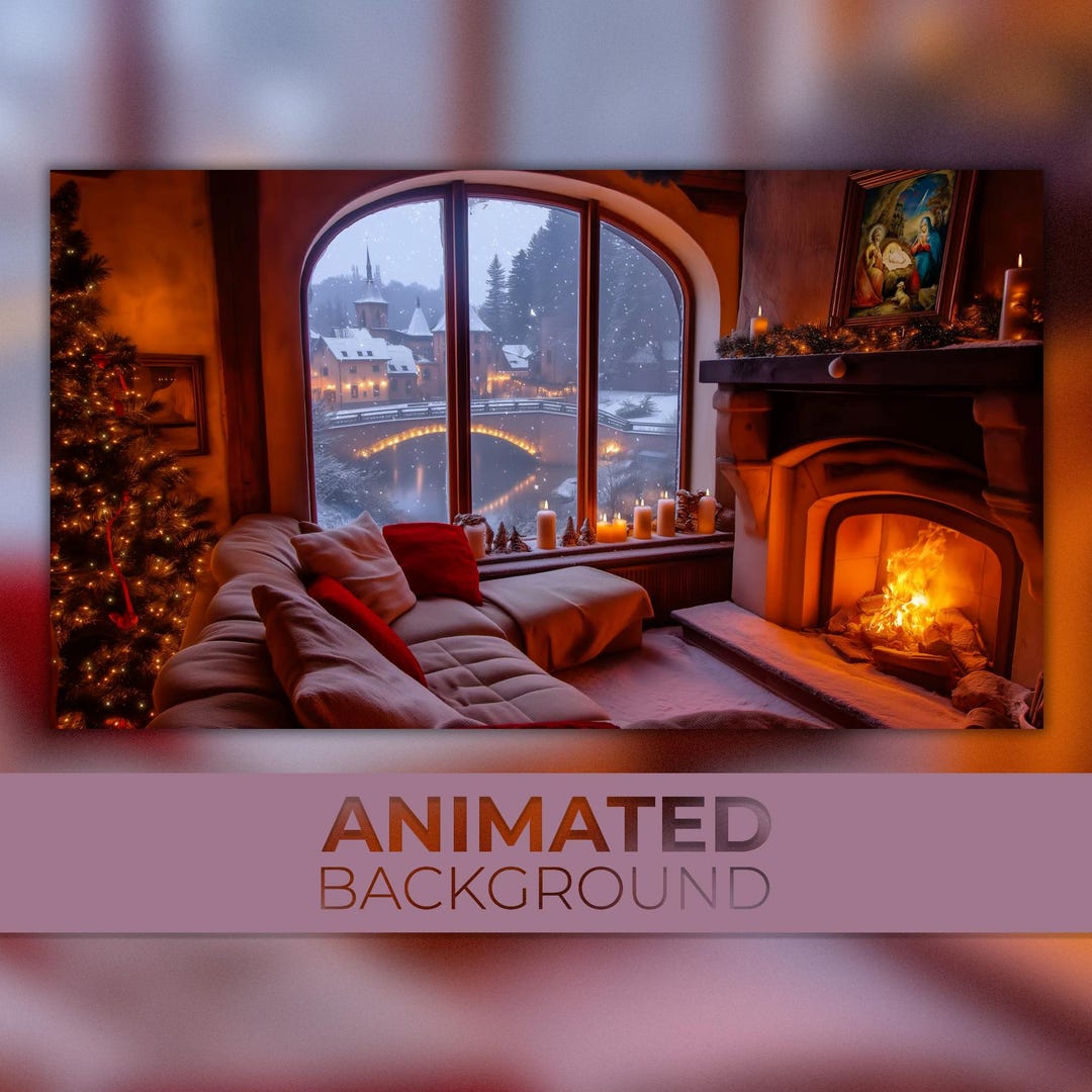 Animated Background, Cozy Comfy Christmas Living Room, Christmas ...