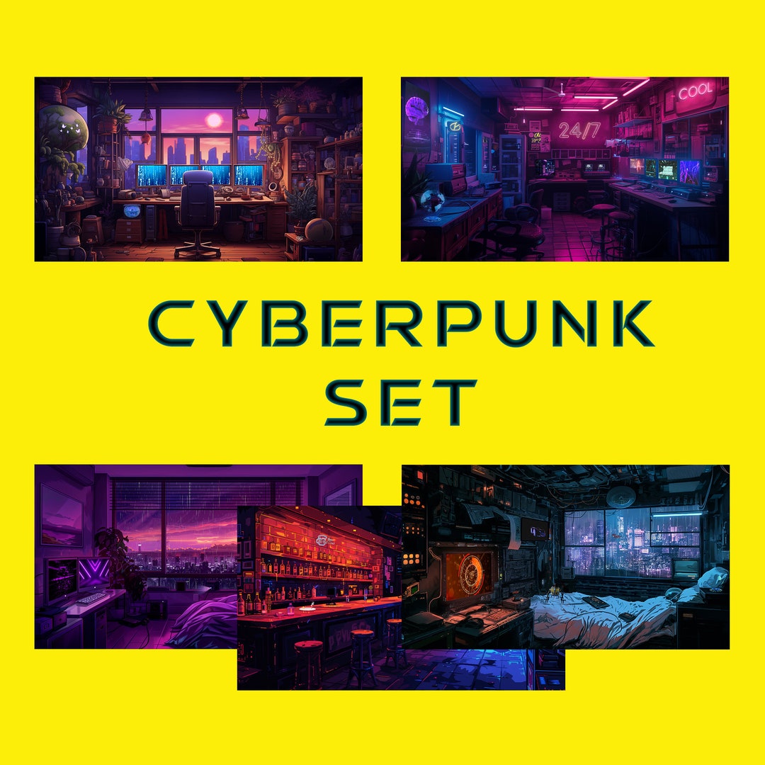 Animated Background, Cyberpunk Set, Future City, Neon Room, Cyberpunk ...