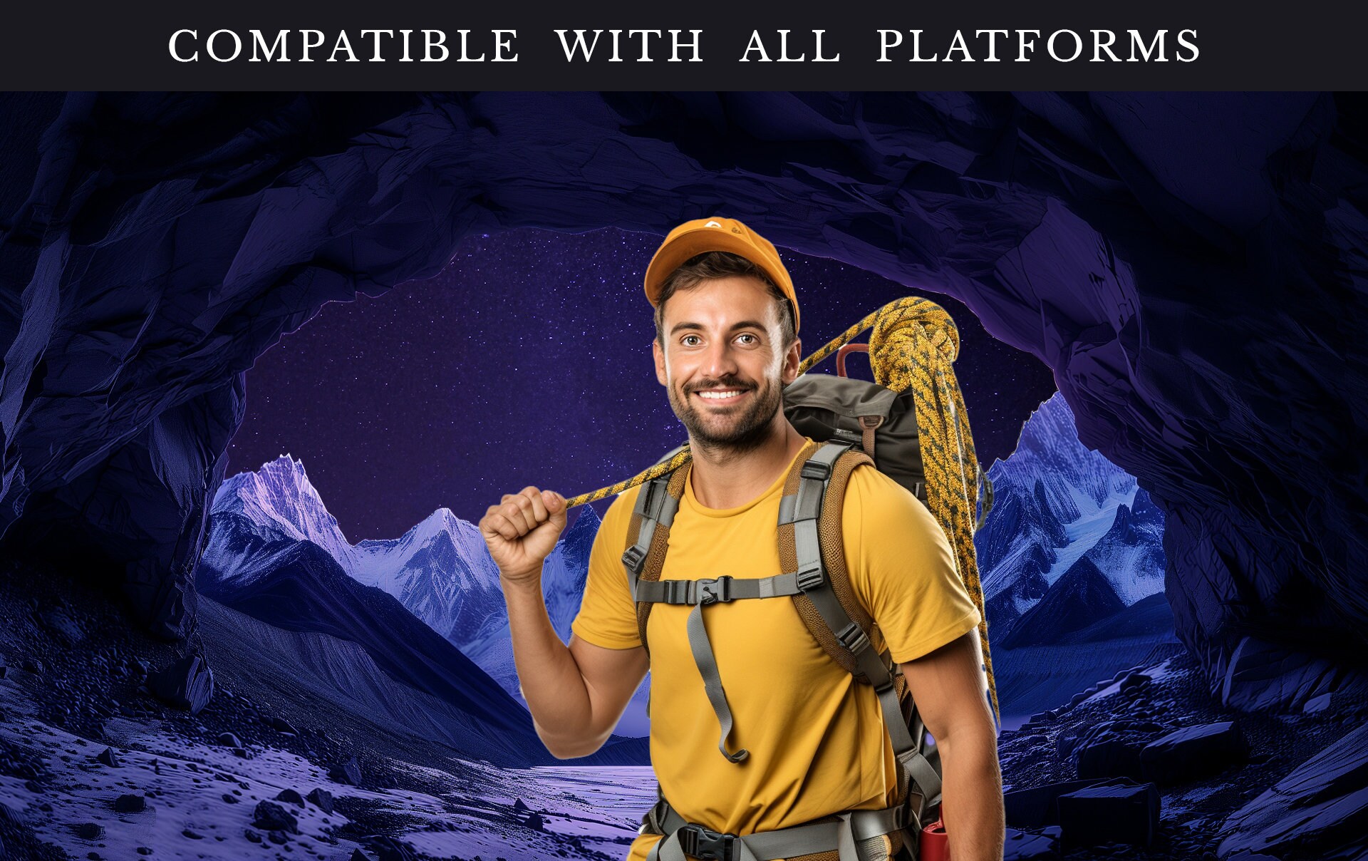 Animated Galactic Sky Background, Nebula Sky Twitch Overlay, Mountain ...