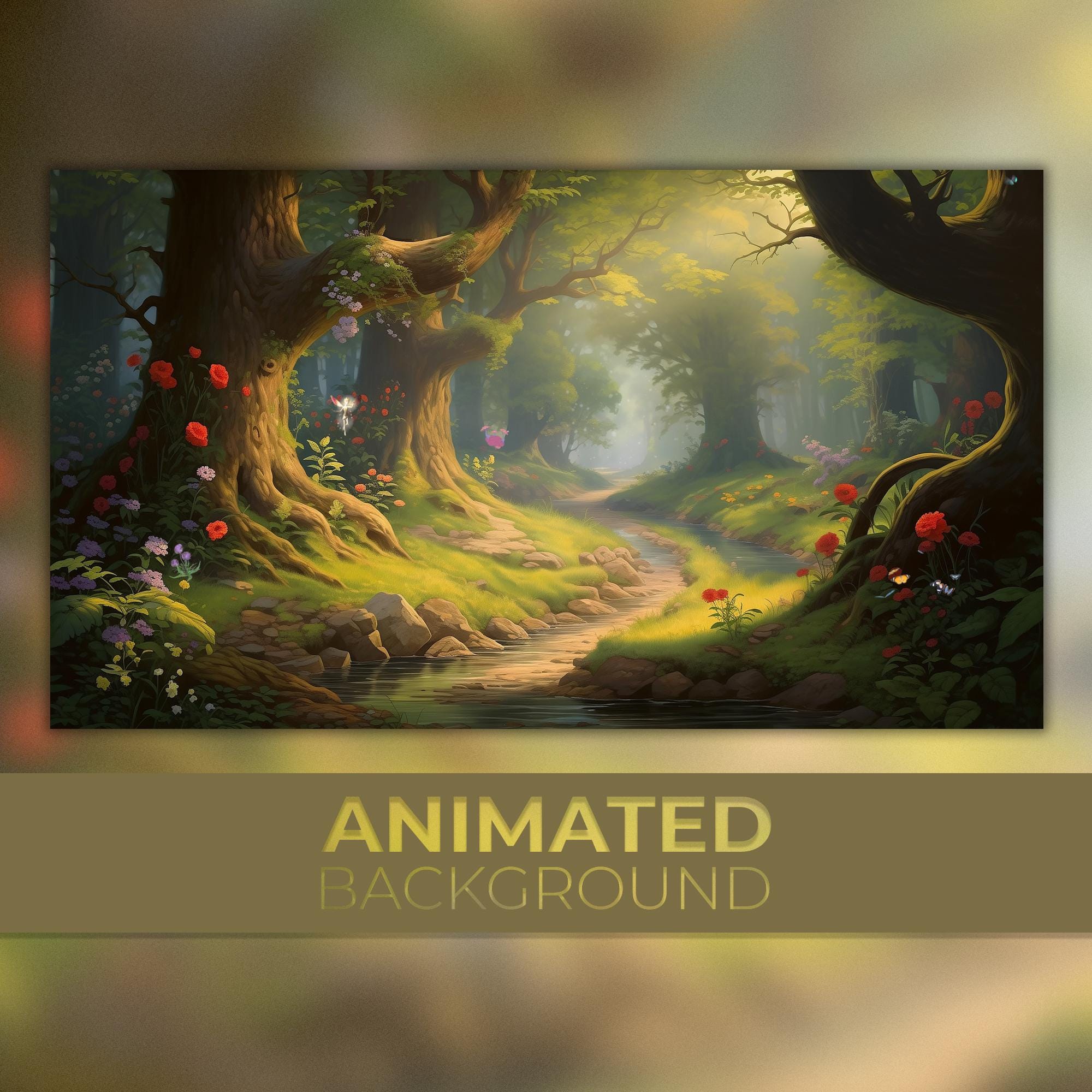Animated Background, Enchanted Forest, Fairy Stream, Woodland Magic ...