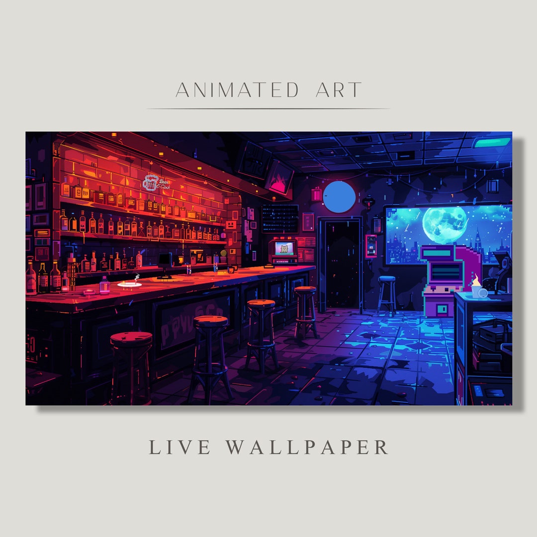 Animated Background, Pixel Night Club, Pixel Pub, 8 Bit Club, 8-bit ...