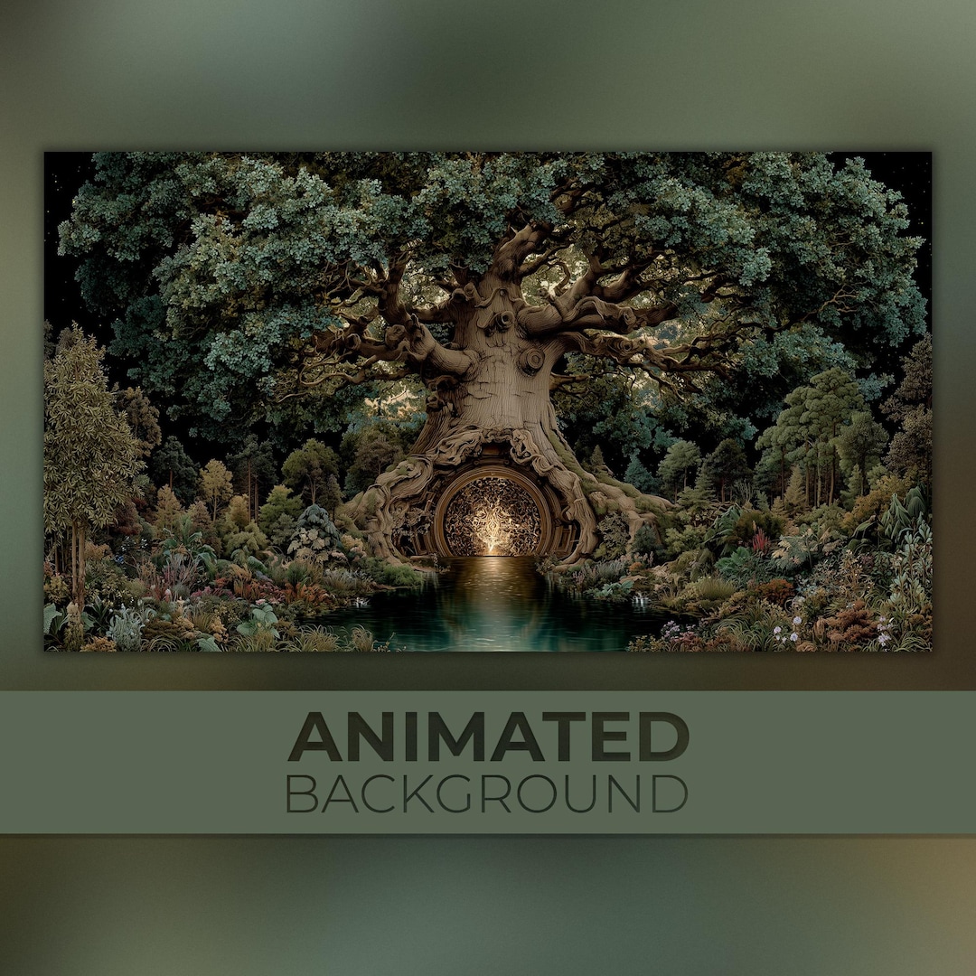 Animated Background, Shamanic Tree, Enchanted Forest, Tree Portal, Underworld Nature, Mythic ...
