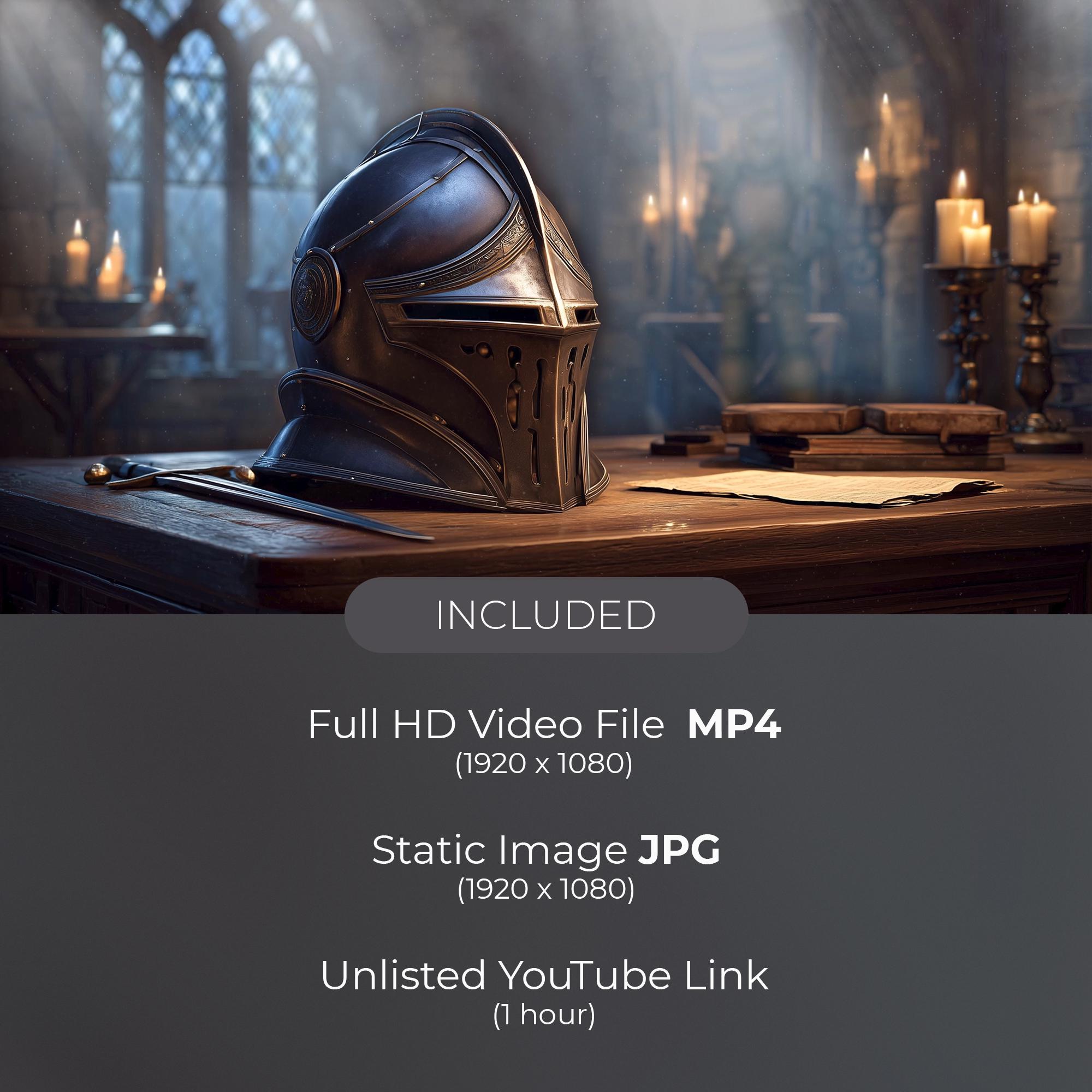 Animated Background, Medieval War Room, Gothic Helmet, Broken Sword ...
