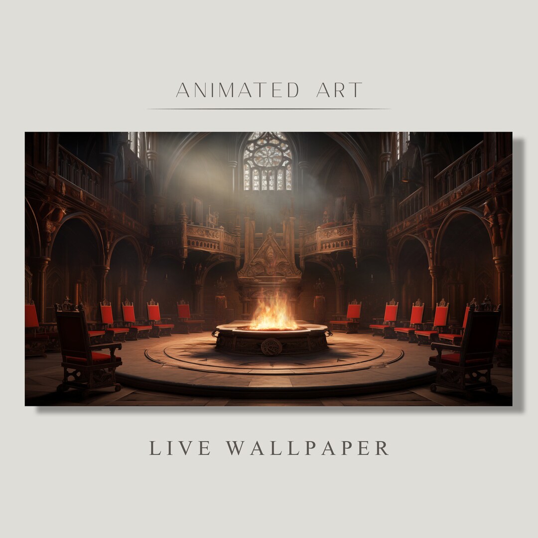 Medieval Room Animated Background, Hall of Knights, Medieval Castle ...