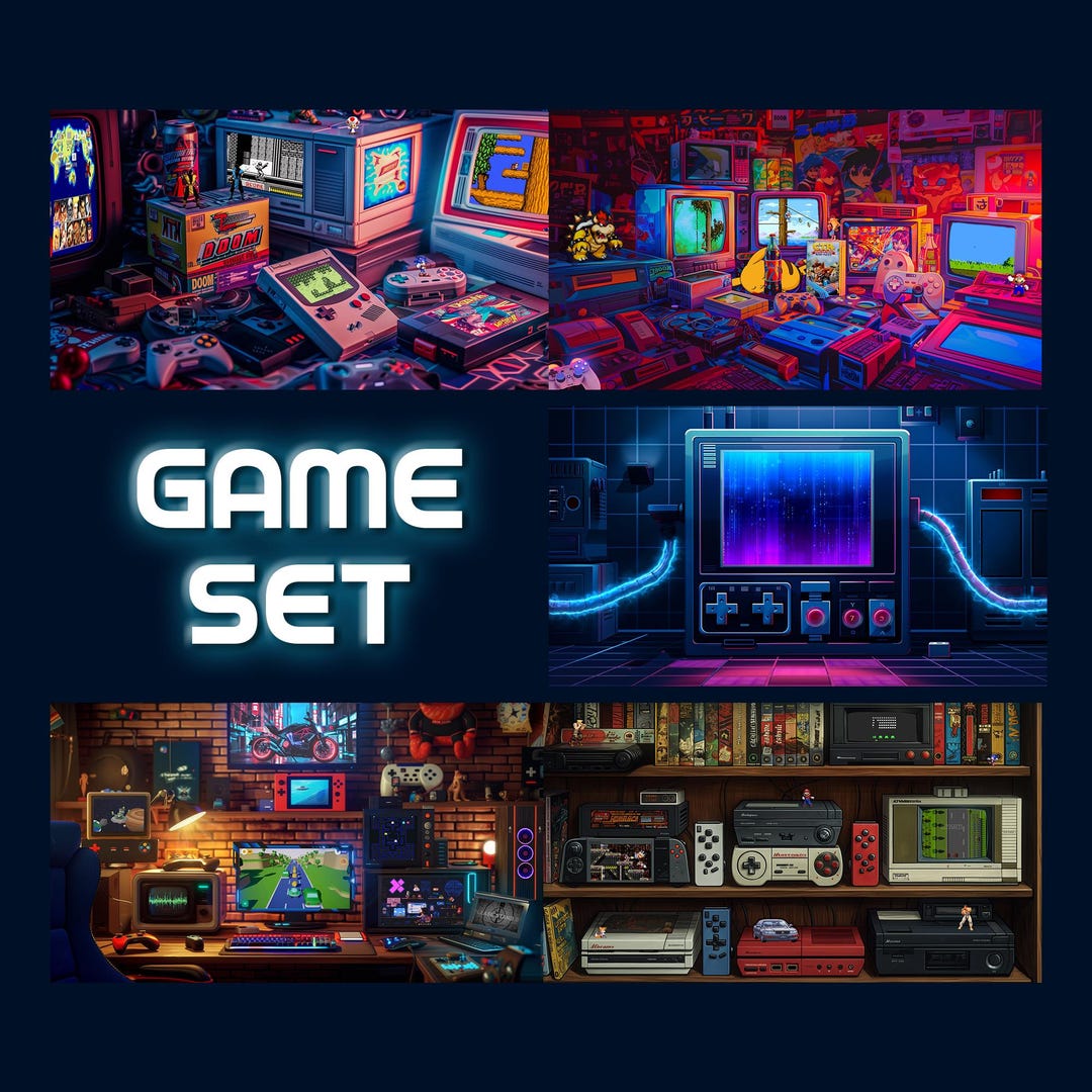 Animated Background, Game Set, Retro Gaming Vibes, Game Backgrounds, 8 ...