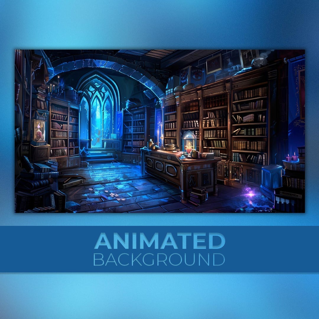 Animated Background, Magic Library, Magic Room, Enchanted Archives ...