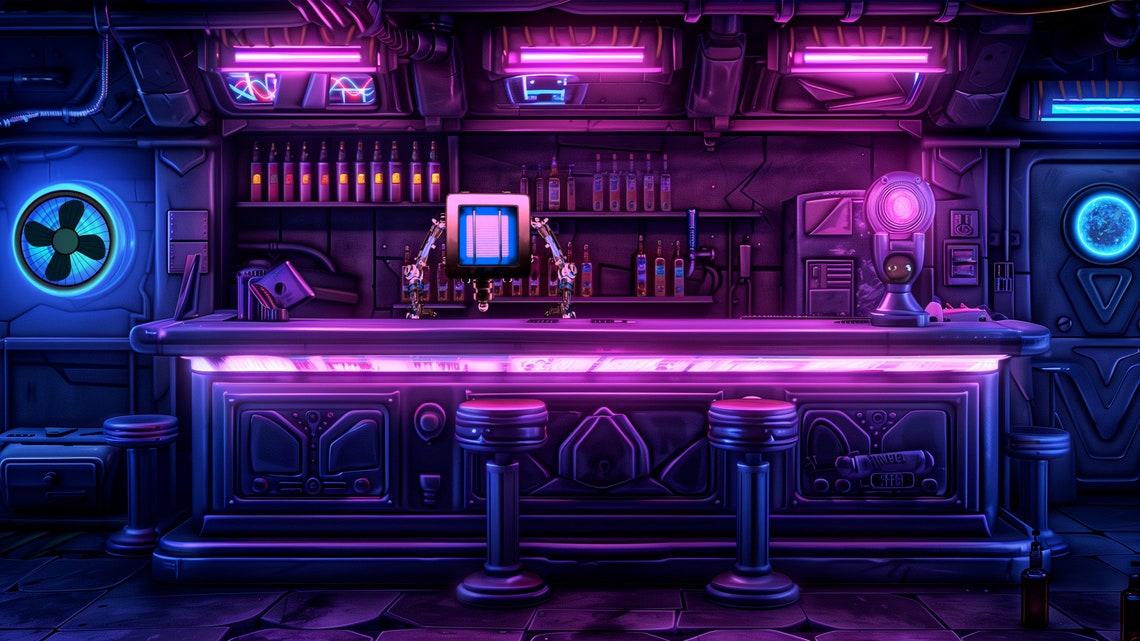 Animated Background, Steampunk Bar, Cyberpunk Bar, Neon Bar, Disco Bar ...