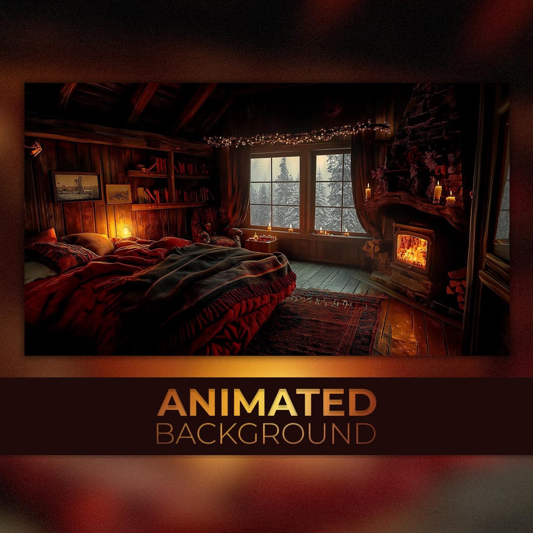 Animated Background, Homely Cabin, Cozy Room, Cozy Fireplace, Snow ...